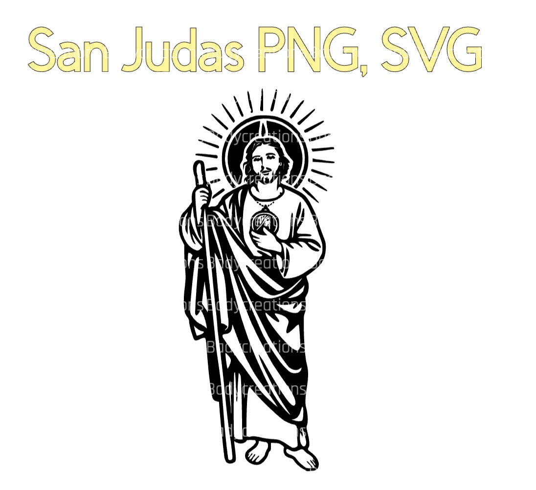 San Judas Thaddaeus SVG, PNG Outline- Saint Jude - Etsy