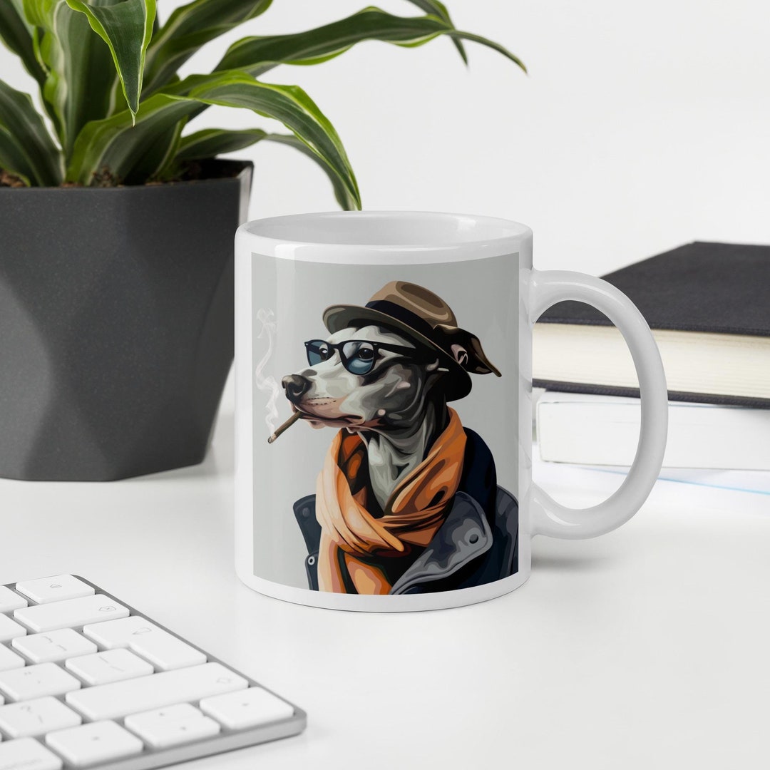 Whippet Smoking Joint Mug, Funny Cute Animals Coffee Cup, Best Gift for ...