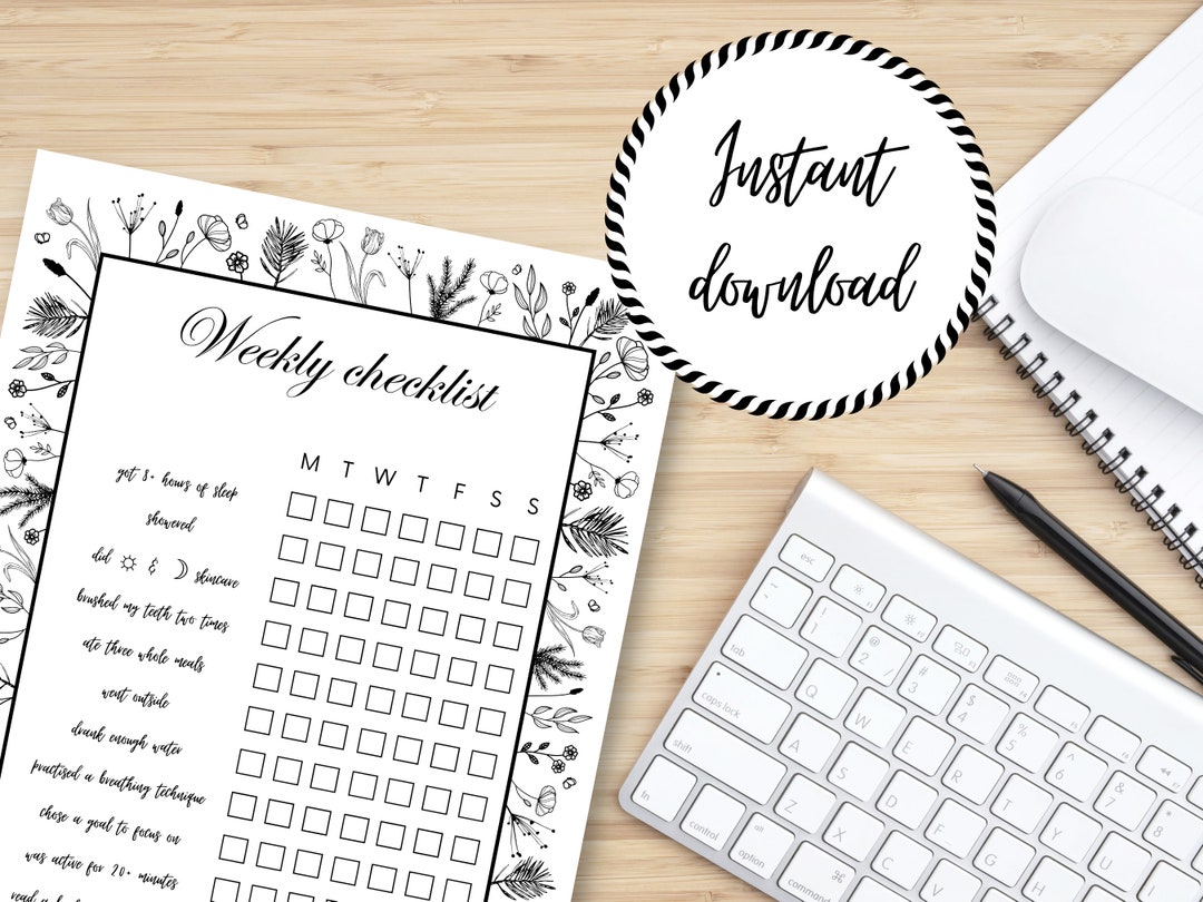 Minimalist Healthy Habits Weekly Checklist, Weekly Habit Tracker ...