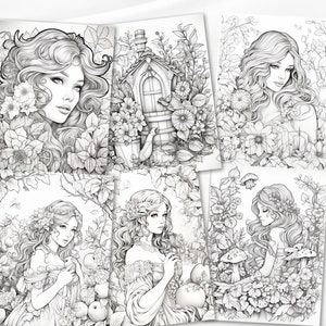 A Fantasy Garden Coloring Book for Adults | Whimsical Garden Sheets ...
