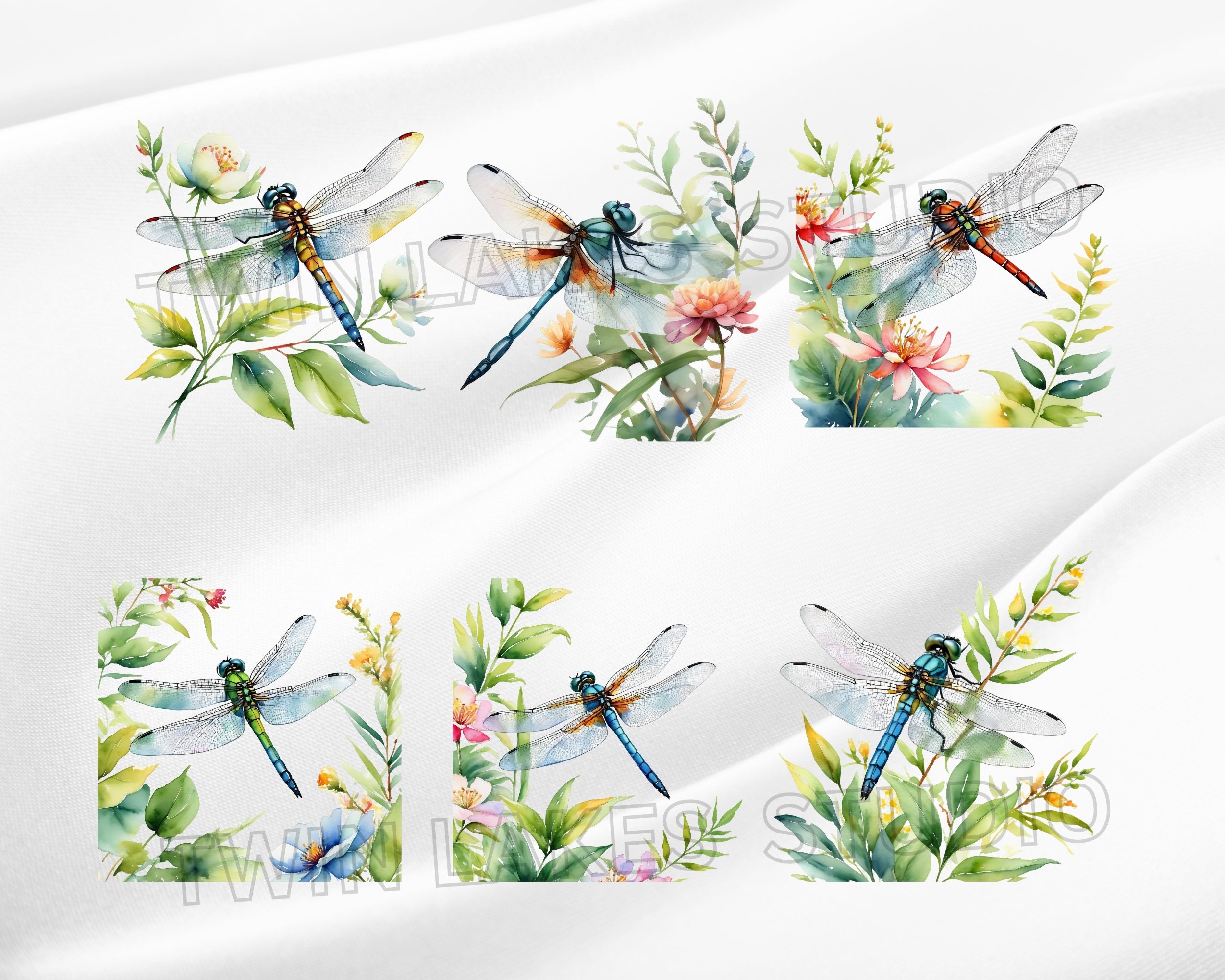 Whimsical Dragonfly Clipart | Dragonflies | Nature-inspired Dragonflies ...