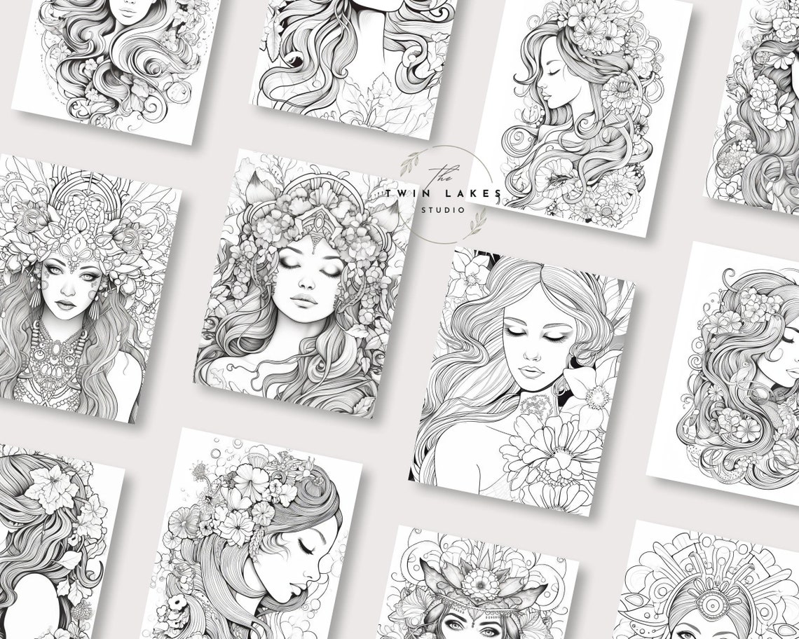 Femme Coloring Pages Coloring Book Feminine Coloring Pages - Etsy