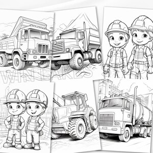 36 Construction Themed Coloring Pages for Kids | Construction Trucks ...
