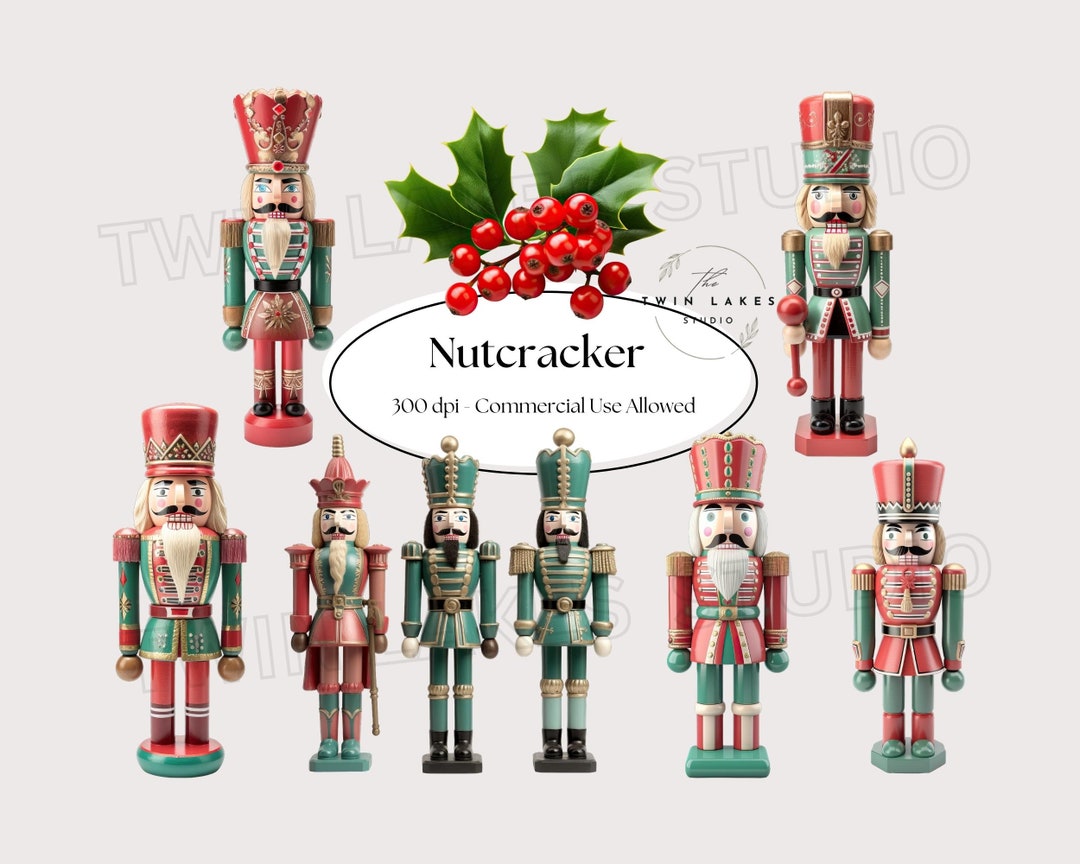 Watercolor Christmas Nutcracker Clipart Holiday Nutcrackers Digital ...