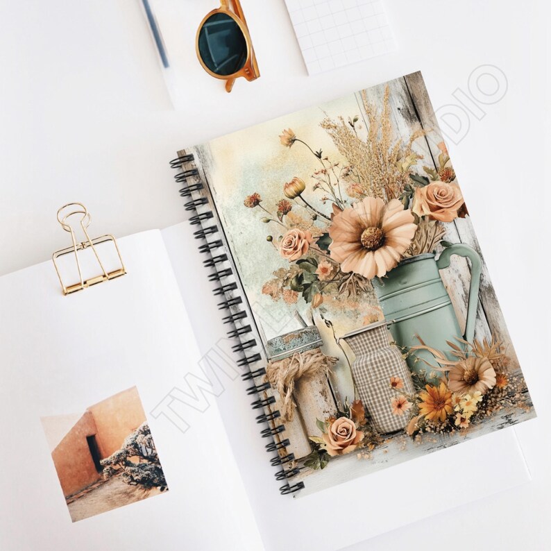 Farmhouse Garden Ruled Line Spiral Notebook Country Cottagecore ...