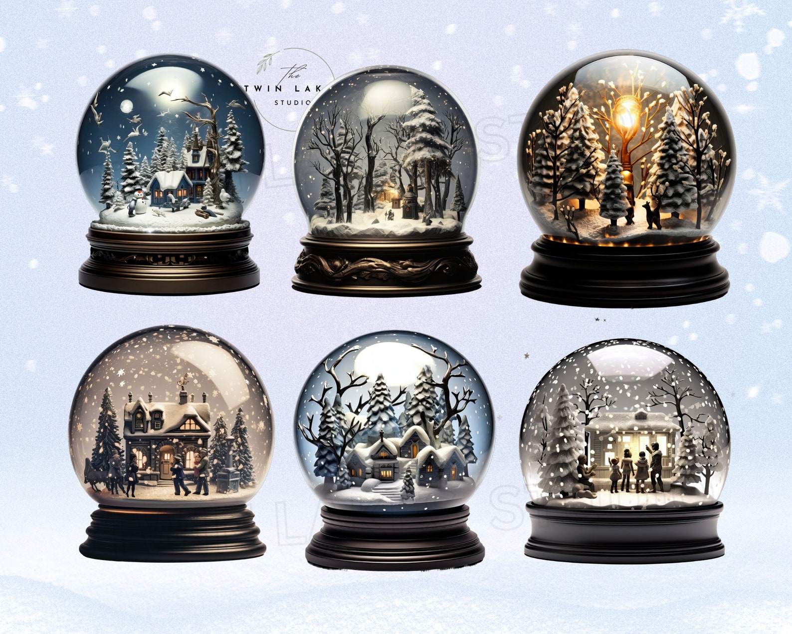 Christmas Winter Snow Globes Children in Winter Snow Globe Snowglobe ...