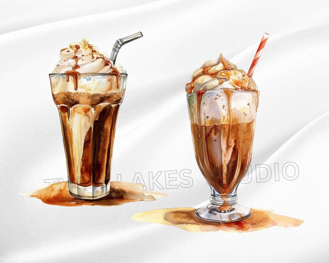 Vintage Watercolor Root Beer Float | Root Beer Soda | Clipart | Digital ...
