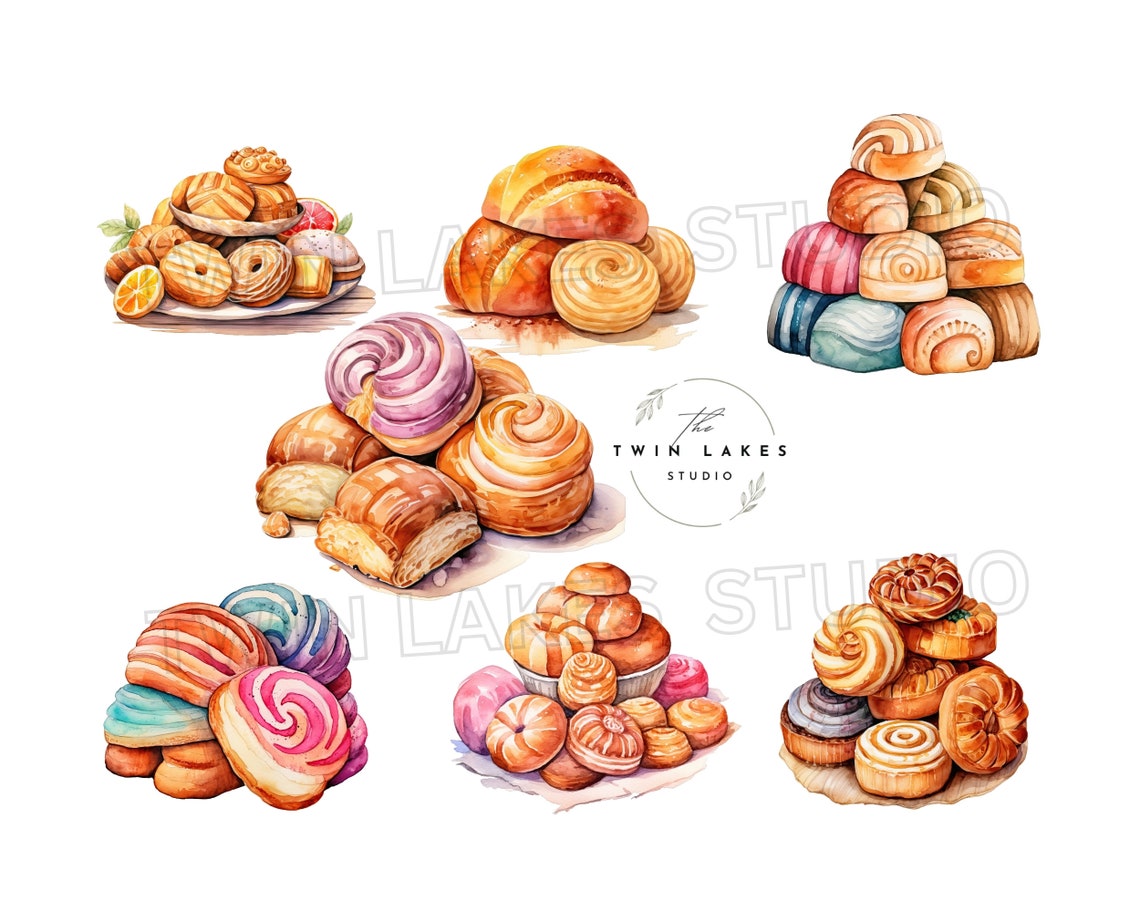 Pan Dulce Pastries - Sweetbread - Mexican Pastries - Clipart - Digital ...