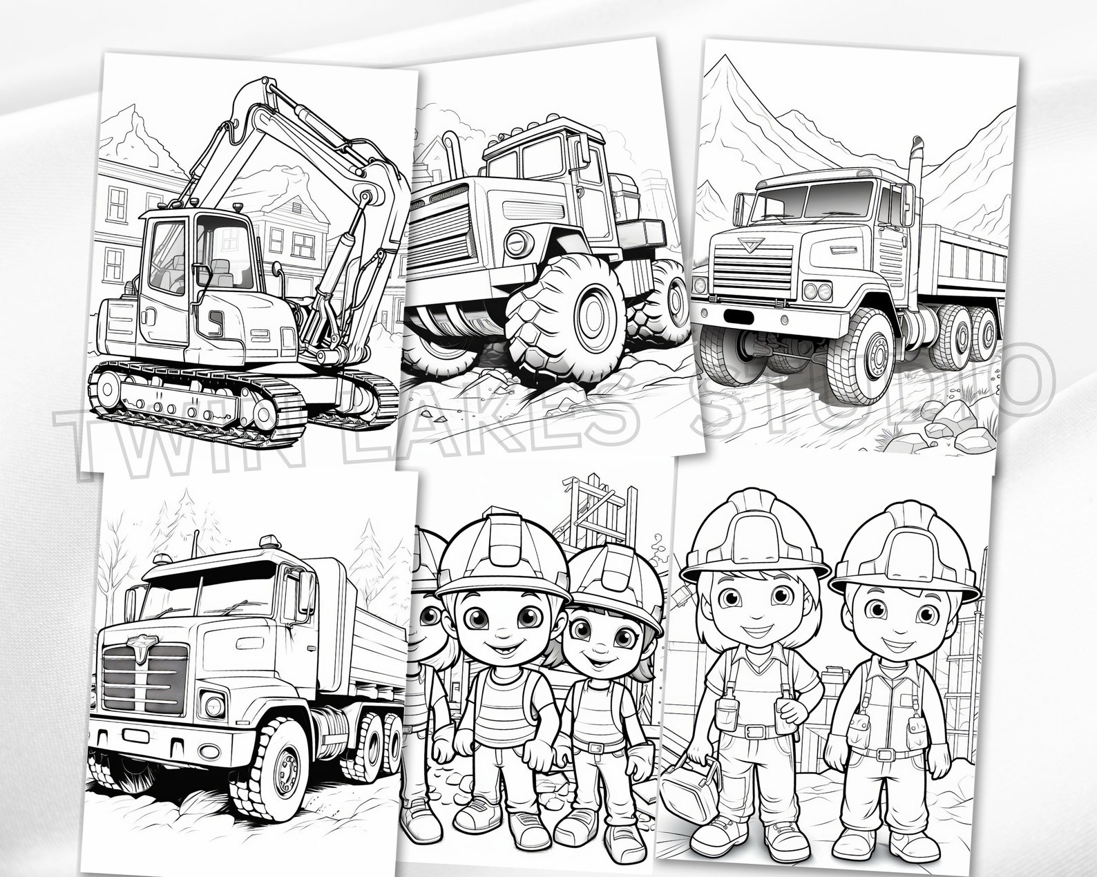 36 Construction Themed Coloring Pages for Kids | Construction Trucks ...