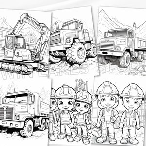 36 Construction Themed Coloring Pages for Kids | Construction Trucks ...