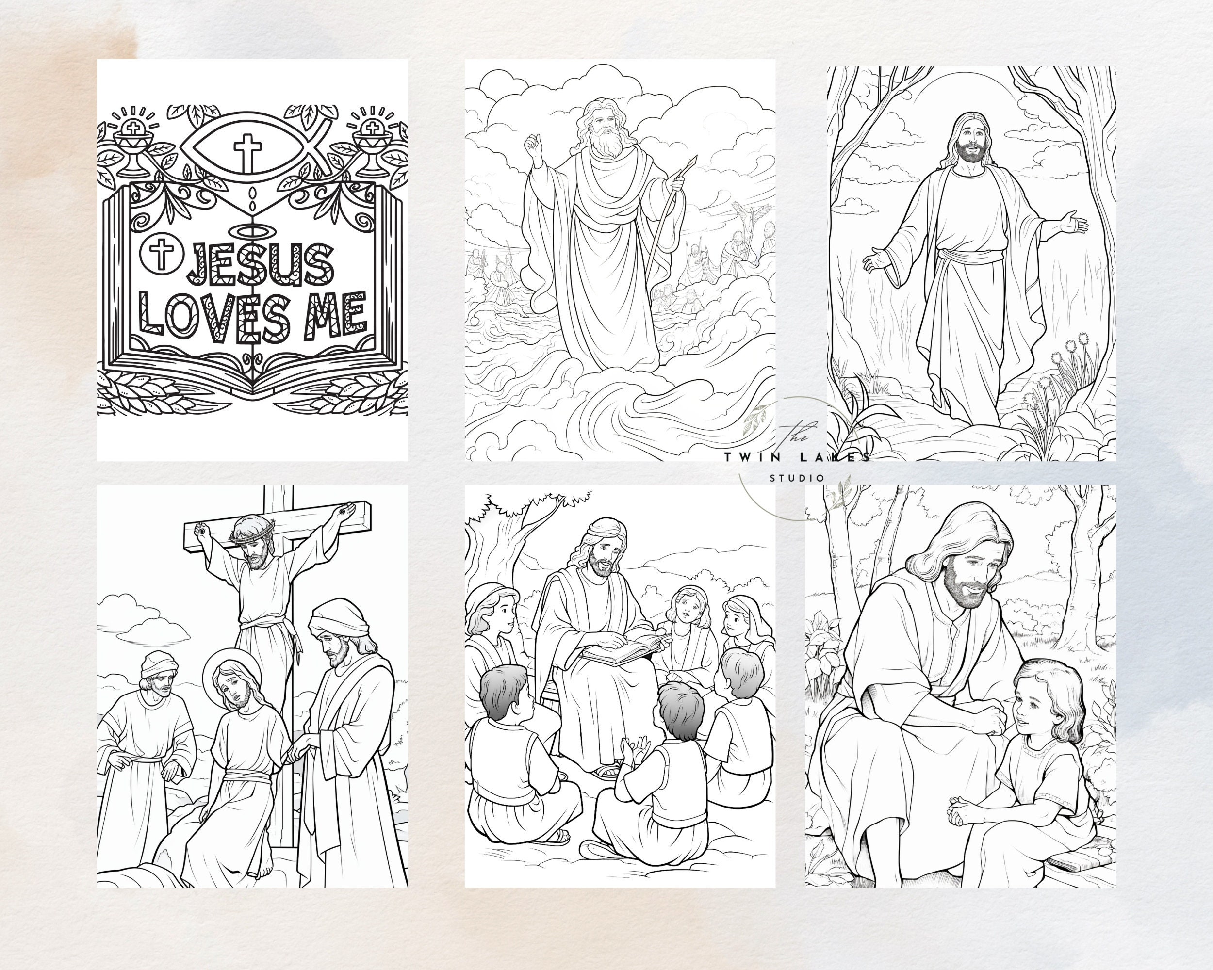 47 Holy Bible Coloring Pages for Kids, Printable Religious Coloring ...