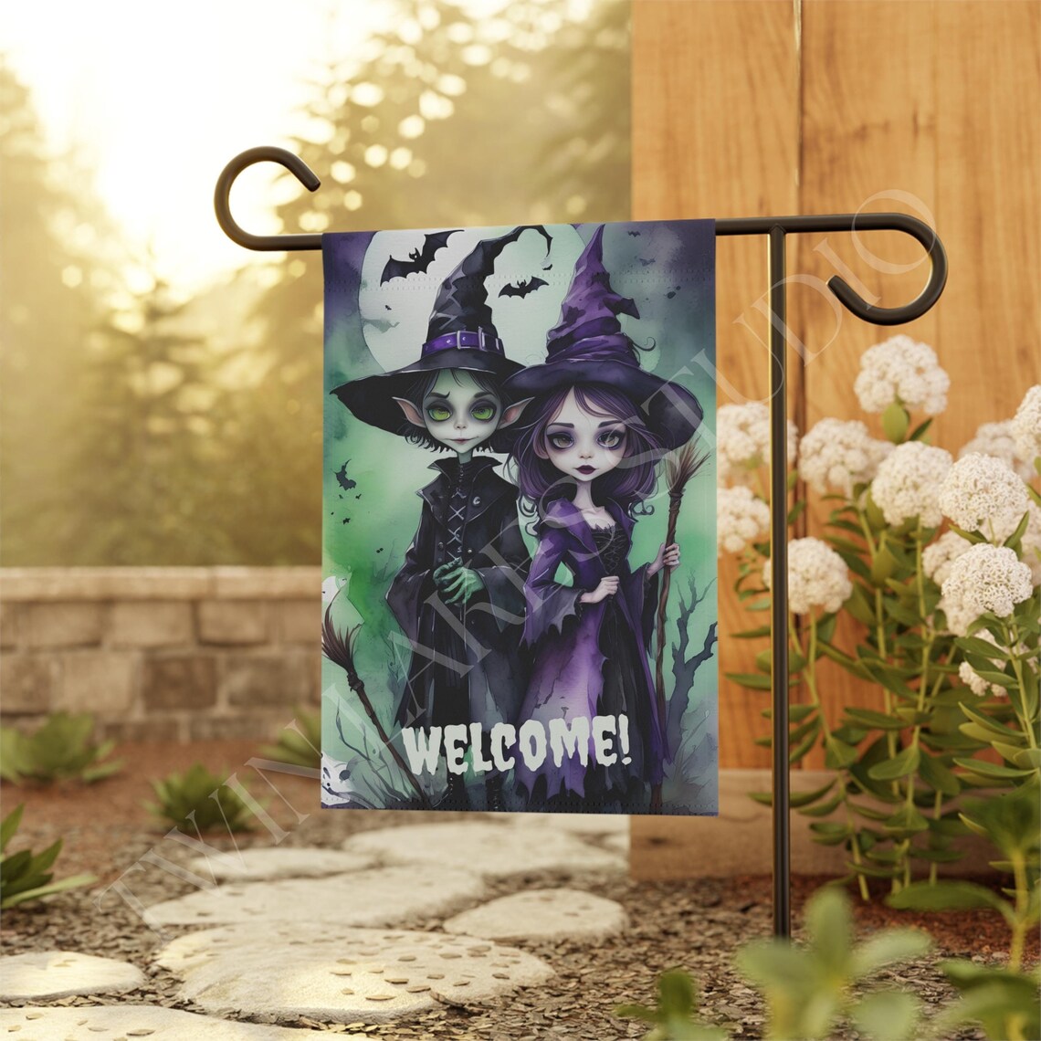 Halloween Witch and Warlock Yard Sign - Spooky Outdoor Decor Gothic ...