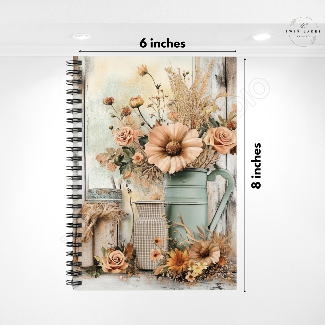 Farmhouse Garden Ruled Line Spiral Notebook Country Cottagecore ...