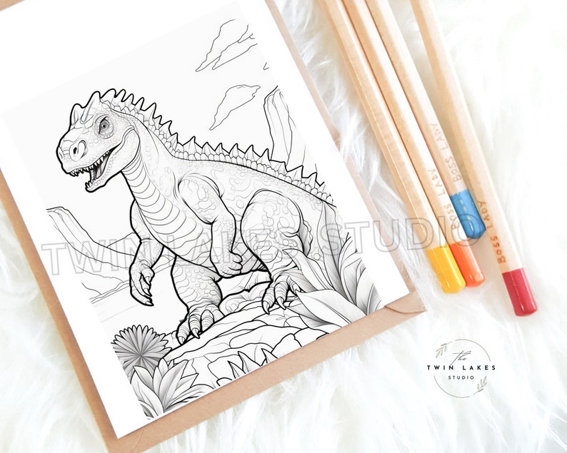 20 Dinosaurs Coloring Pages | Kids Dinosaurs Coloring Book | Instant ...