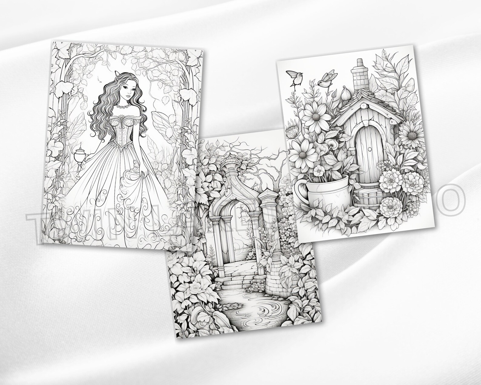 A Fantasy Garden Coloring Book for Adults | Whimsical Garden Sheets ...