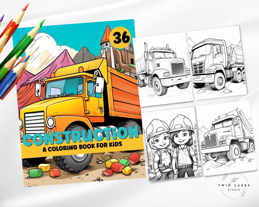 36 Construction Themed Coloring Pages for Kids | Construction Trucks ...