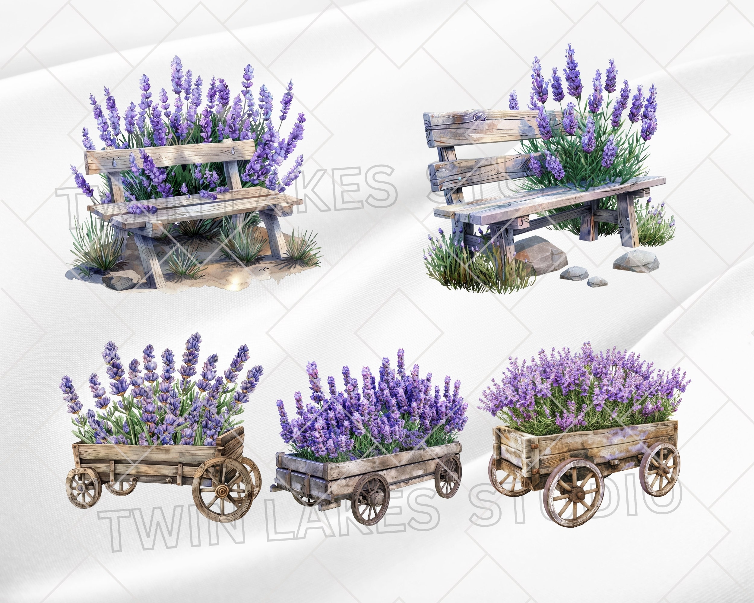 Lavender Flower Clipart Collection Floral Design Elements With Lavender ...
