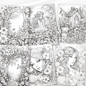 A Fantasy Garden Coloring Book for Adults | Whimsical Garden Sheets ...