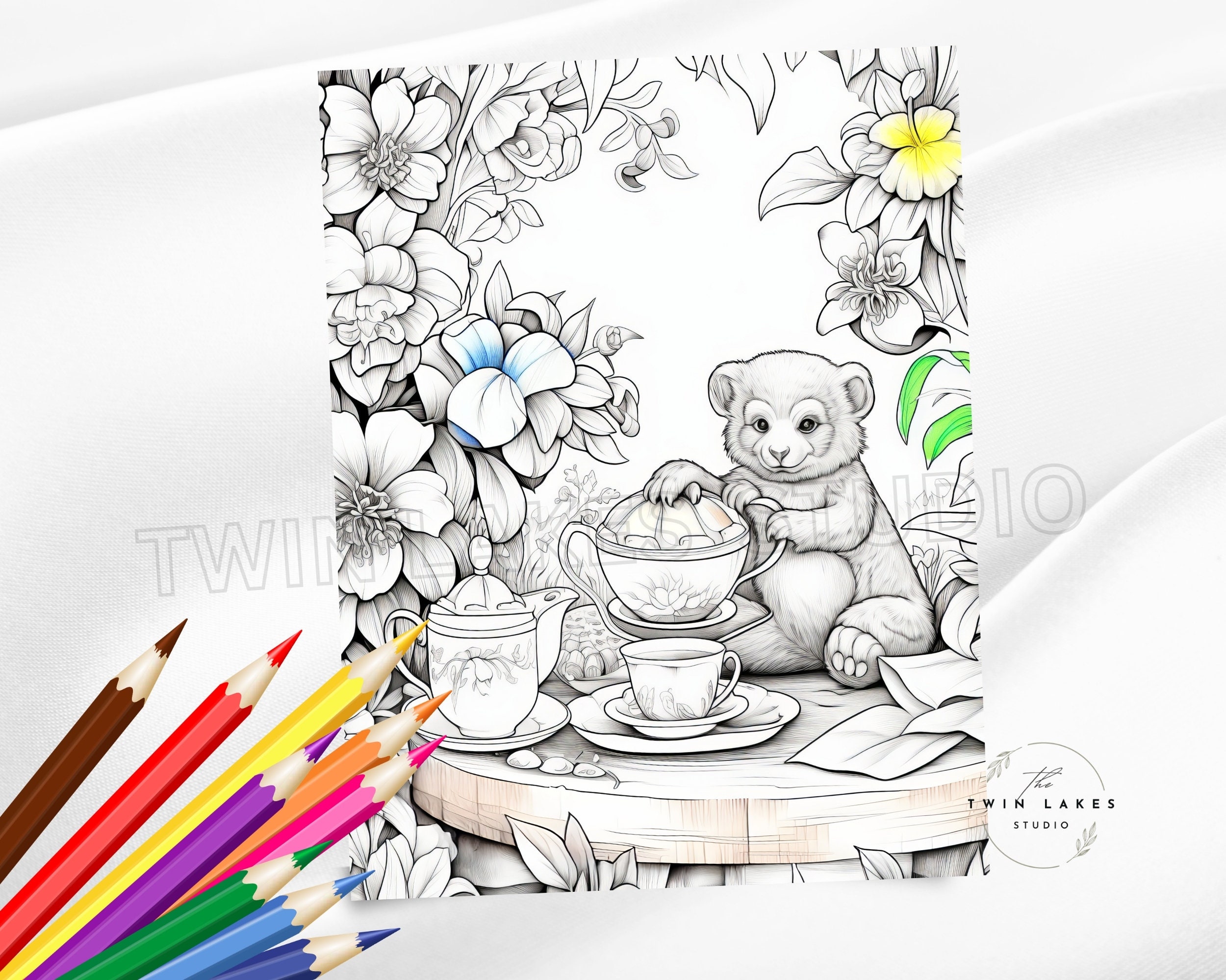 20 Garden Party Coloring Pages | Whimsical Printable Tea Party Coloring ...