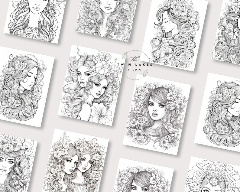 Femme Coloring Pages Coloring Book Feminine Coloring Pages - Etsy