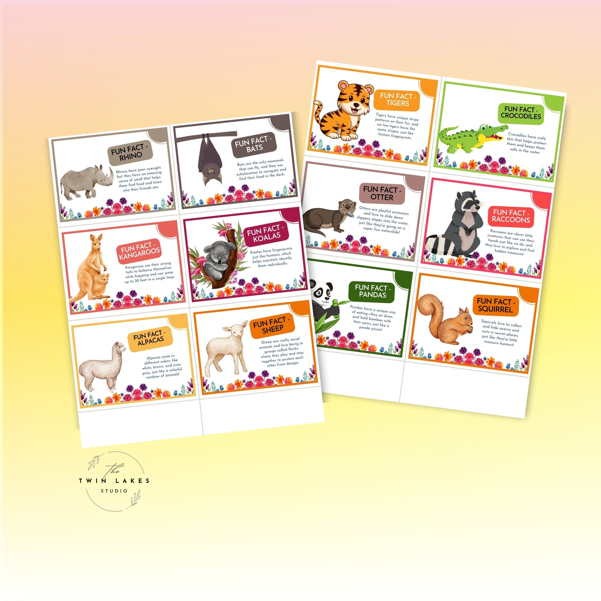 Fact Cards for Kids, Animal Fact Cards, Printable Animal Fact Cards - Etsy