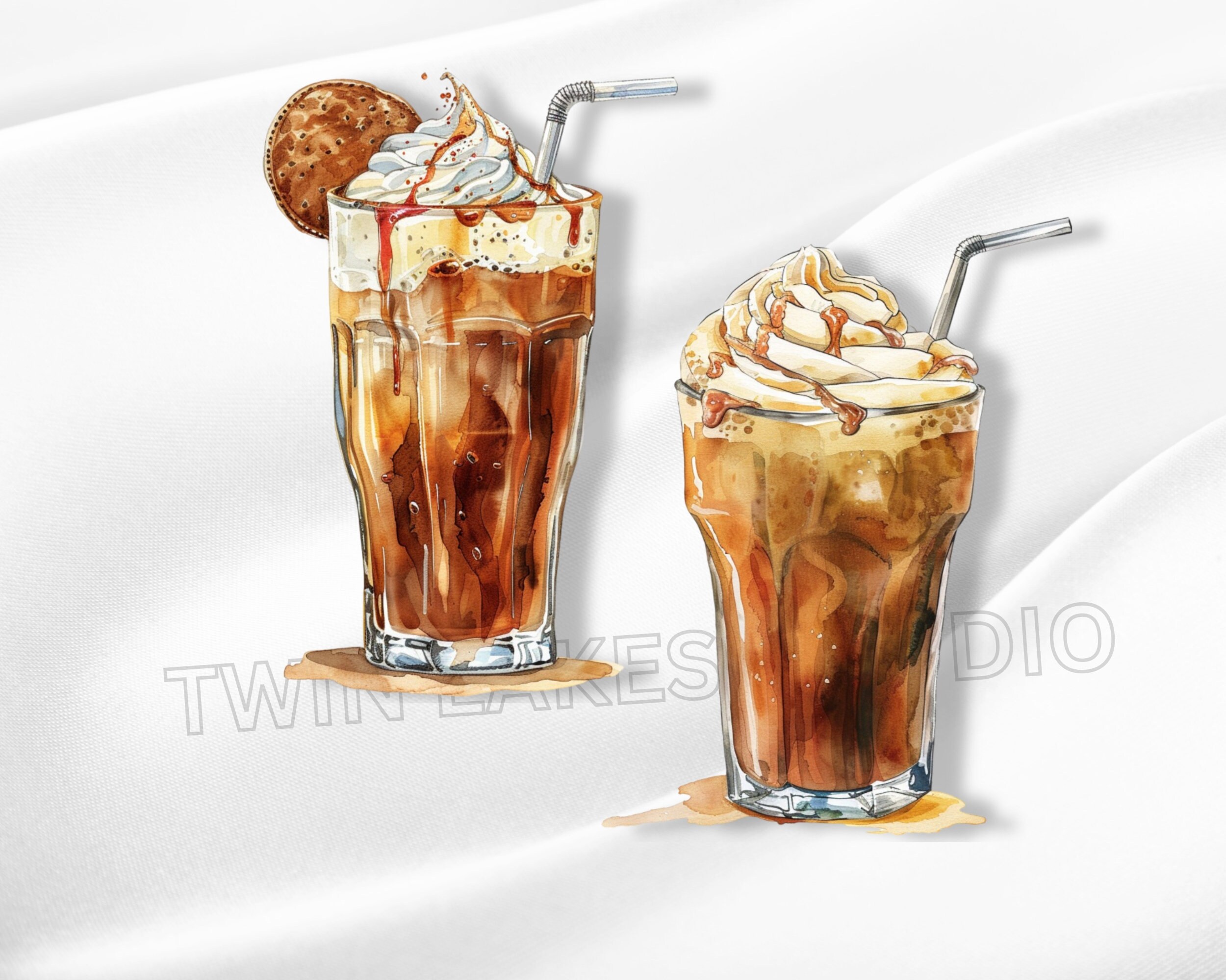 Vintage Watercolor Root Beer Float | Root Beer Soda | Clipart | Digital ...