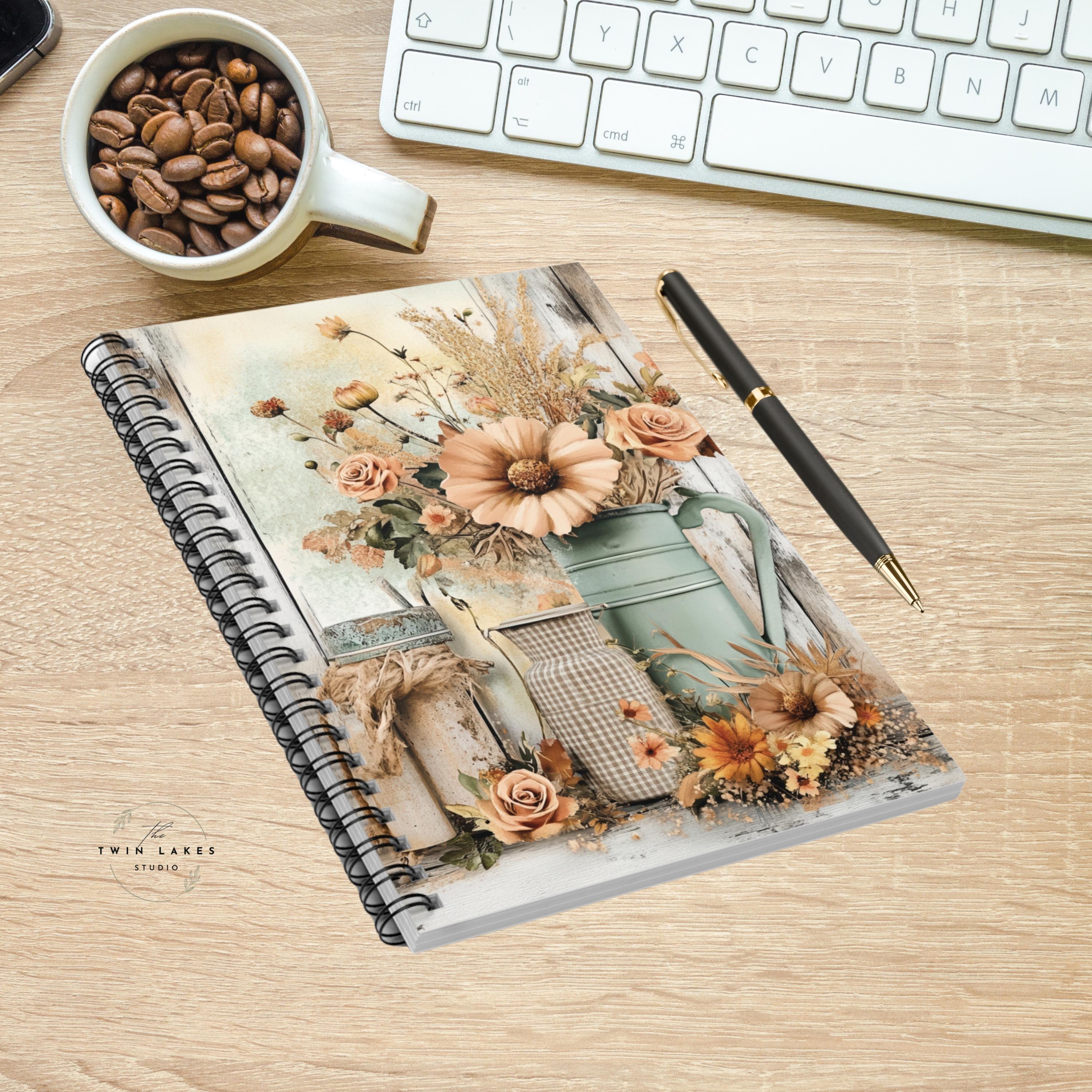 Farmhouse Garden Ruled Line Spiral Notebook Country Cottagecore ...
