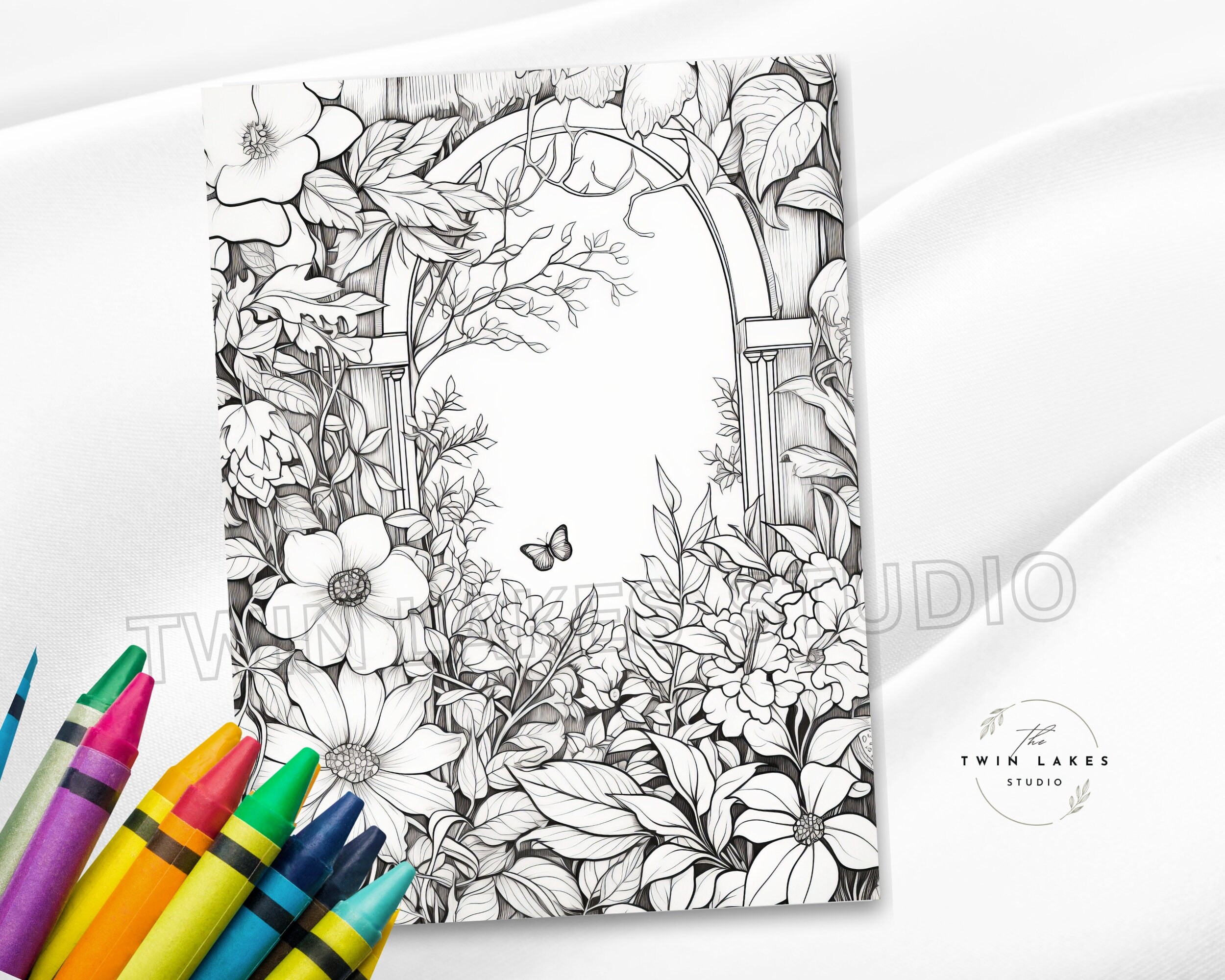 A Fantasy Garden Coloring Book for Adults | Whimsical Garden Sheets ...