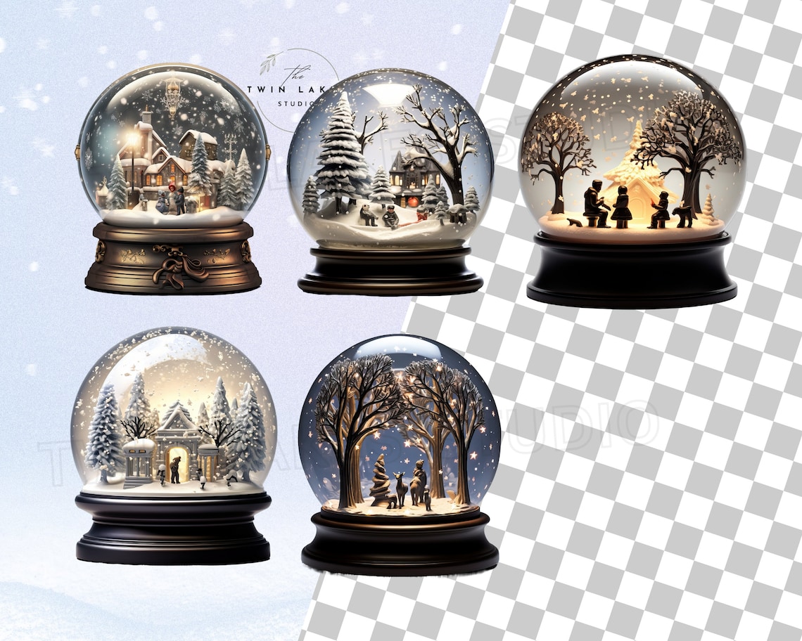 Christmas Winter Snow Globes Children in Winter Snow Globe Snowglobe ...