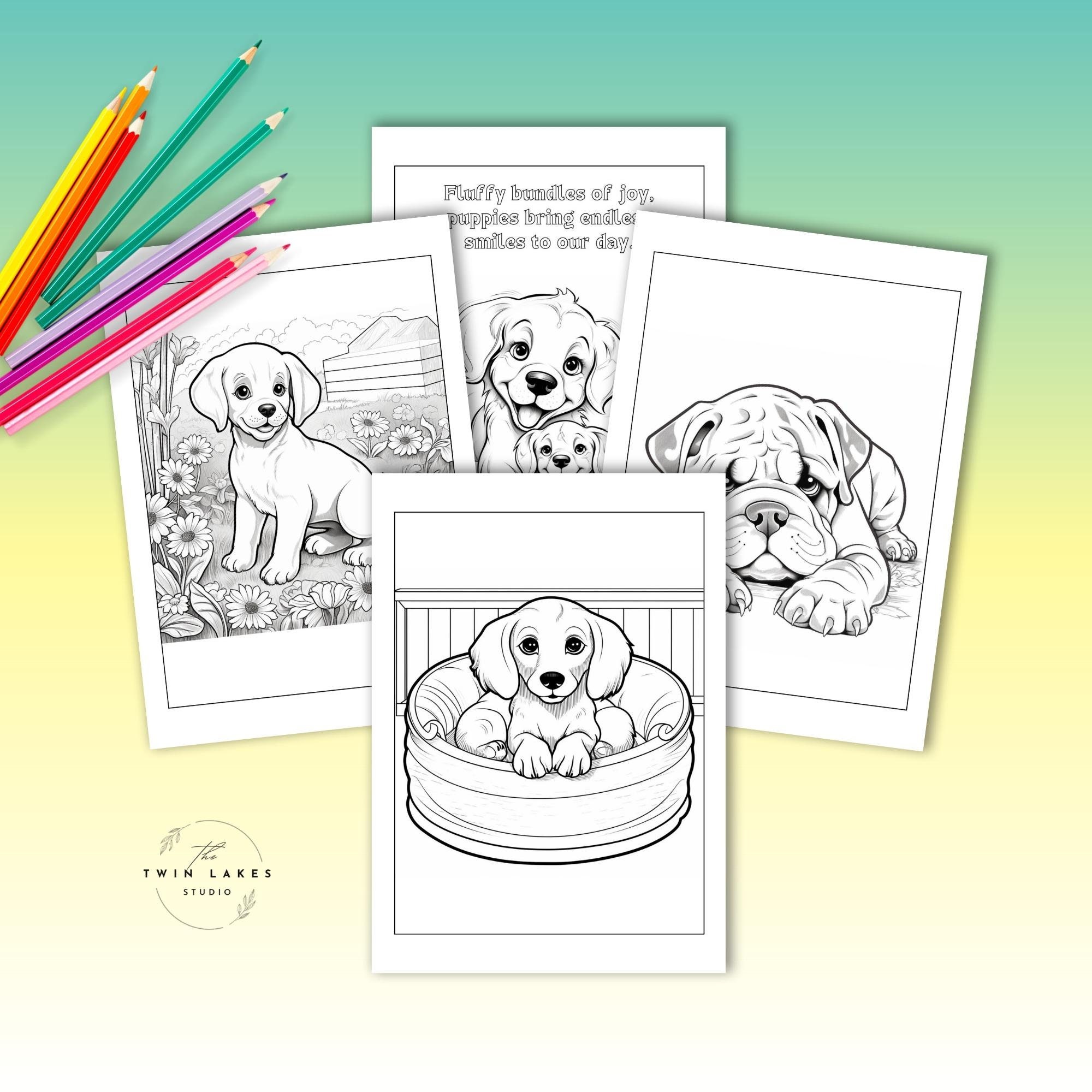 Kids Puppies Coloring Pages, Printable Puppies Coloring Sheets ...
