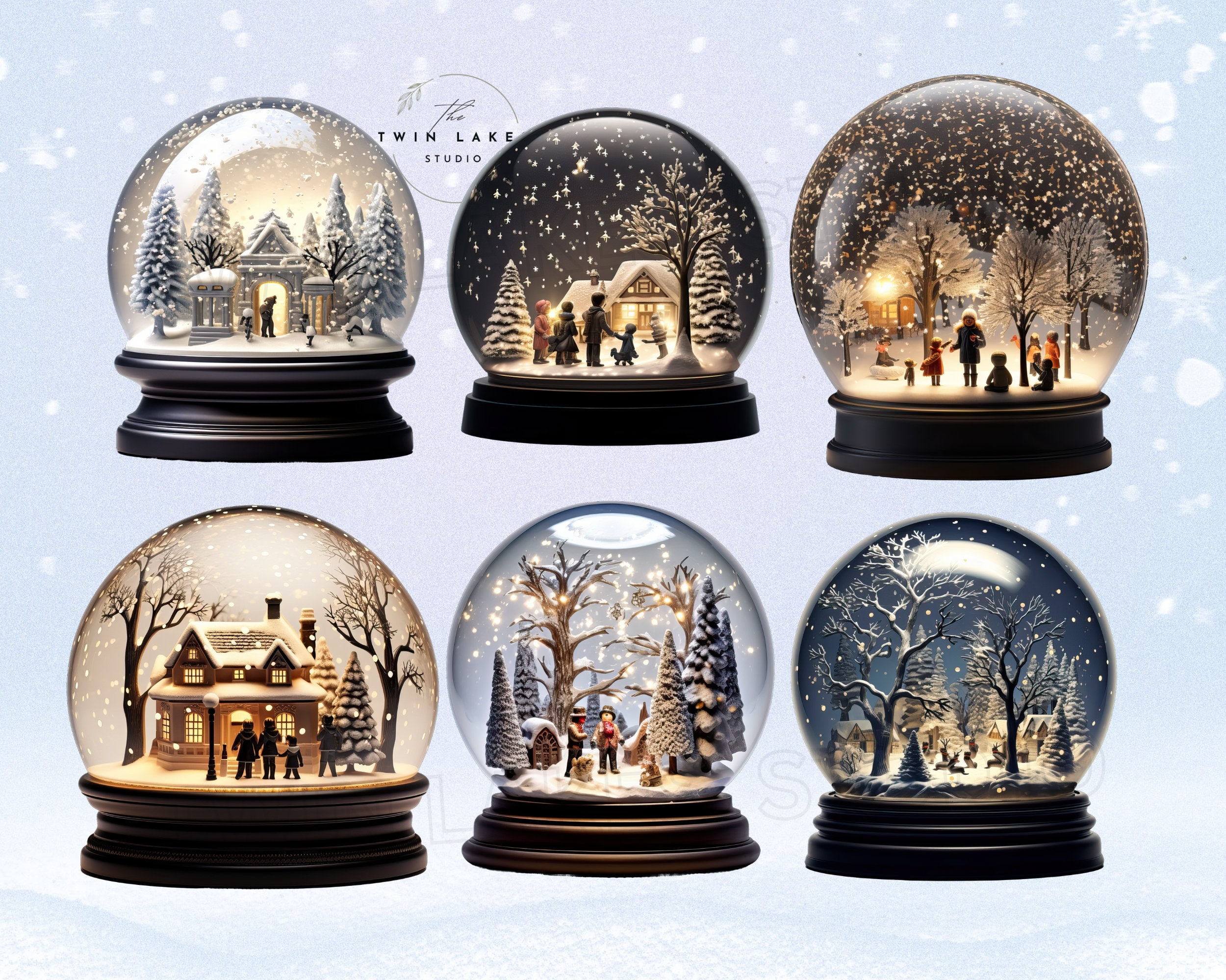 Christmas Winter Snow Globes Children in Winter Snow Globe Snowglobe ...