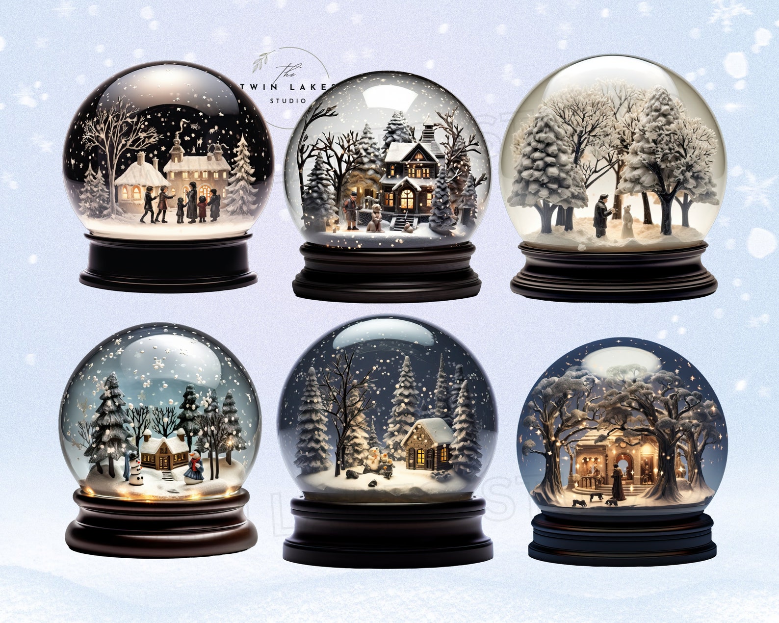 Christmas Winter Snow Globes Children in Winter Snow Globe Snowglobe ...