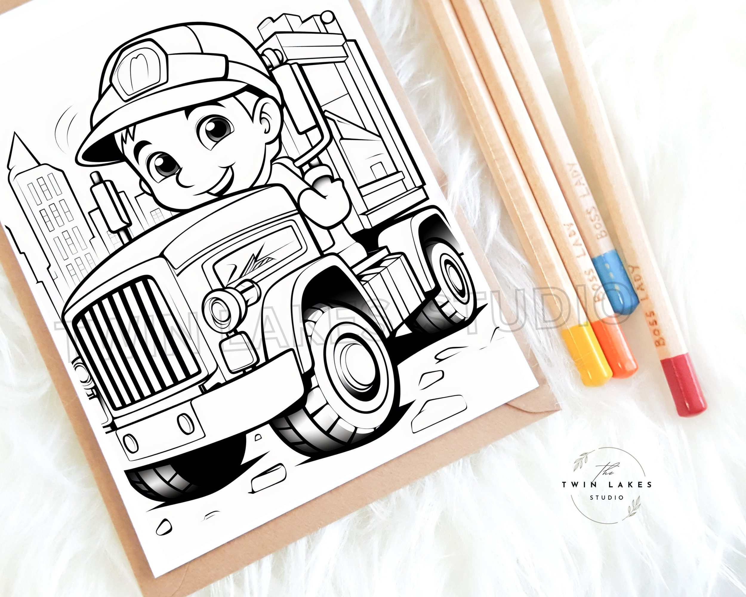 36 Construction Themed Coloring Pages for Kids Construction Trucks ...