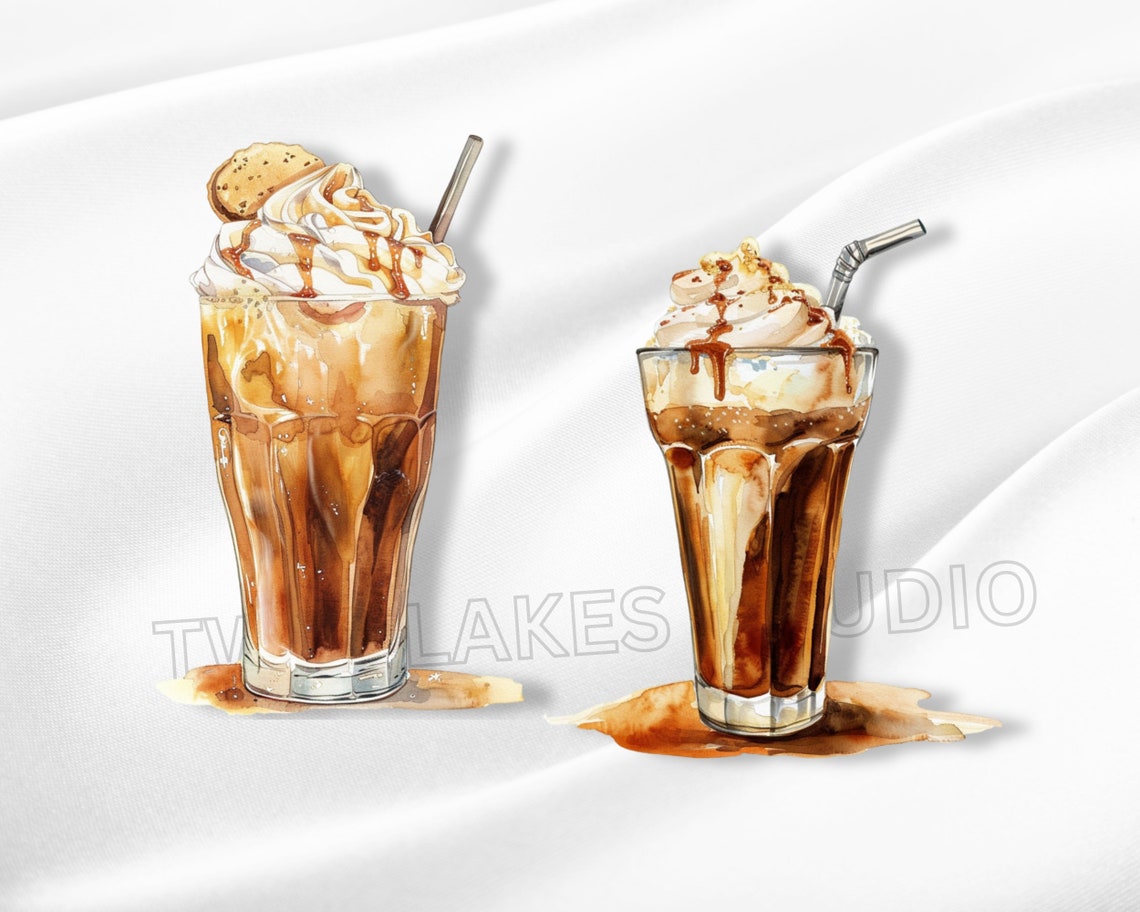 Vintage Watercolor Root Beer Float | Root Beer Soda | Clipart | Digital ...