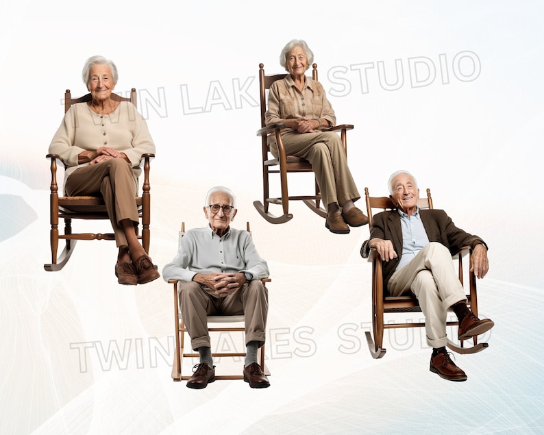 Elderly Men and Women in Rocking Chair Senior Citizens Elderly People ...