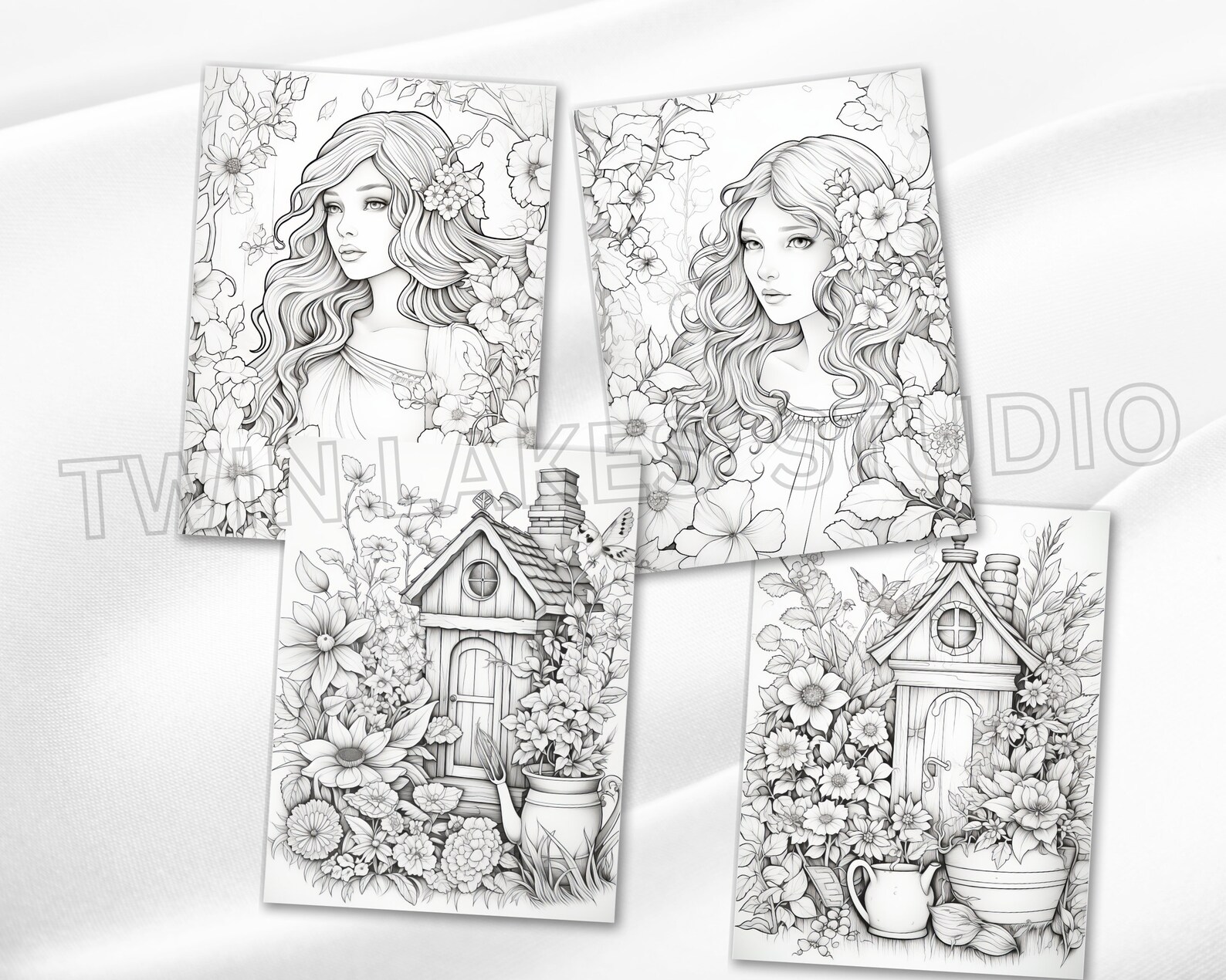 A Fantasy Garden Coloring Book for Adults | Whimsical Garden Sheets ...