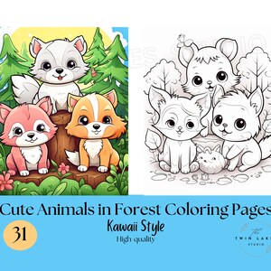 Cute Animals in Forest - Forest Animals - Animals Coloring Pages for ...