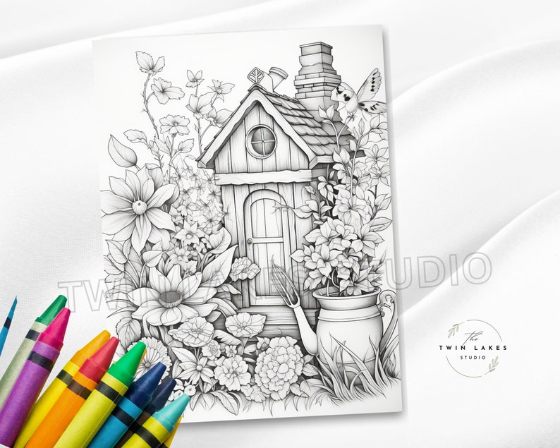 A Fantasy Garden Coloring Book for Adults | Whimsical Garden Sheets ...