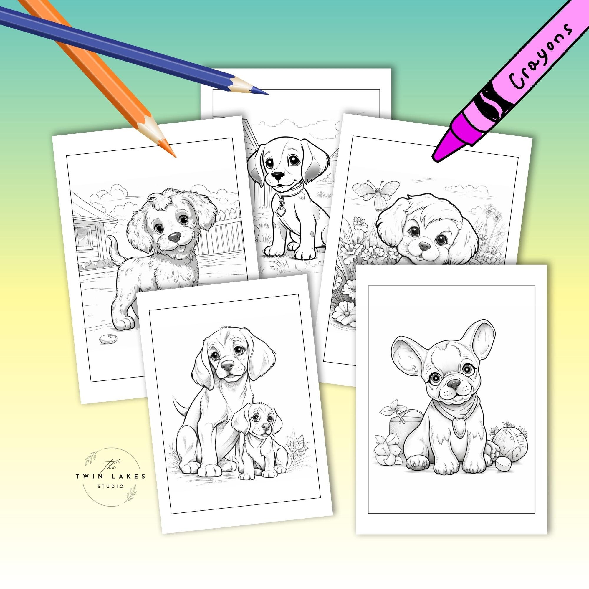 Kids Puppies Coloring Pages, Printable Puppies Coloring Sheets ...