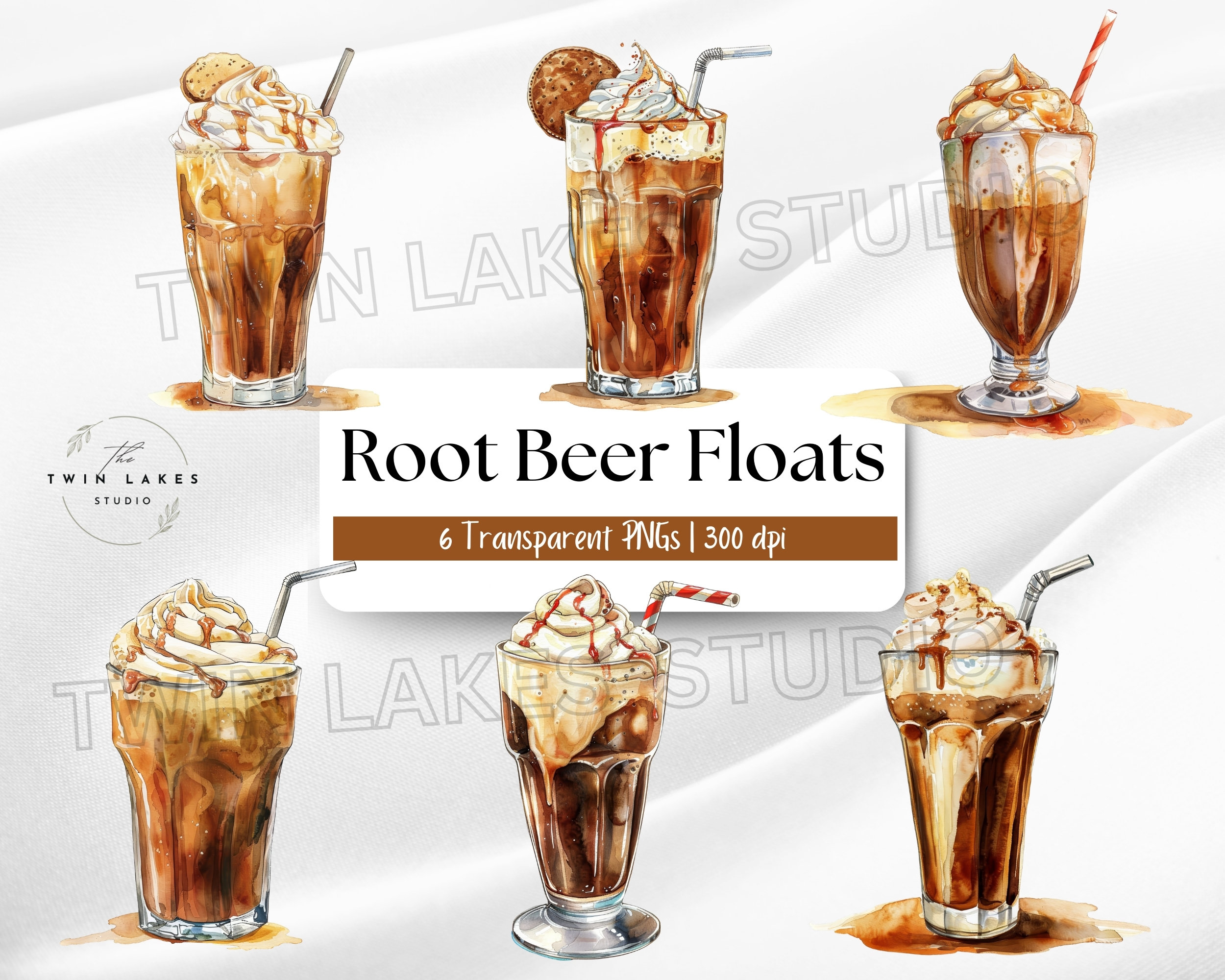 Vintage Watercolor Root Beer Float | Root Beer Soda | Clipart | Digital ...