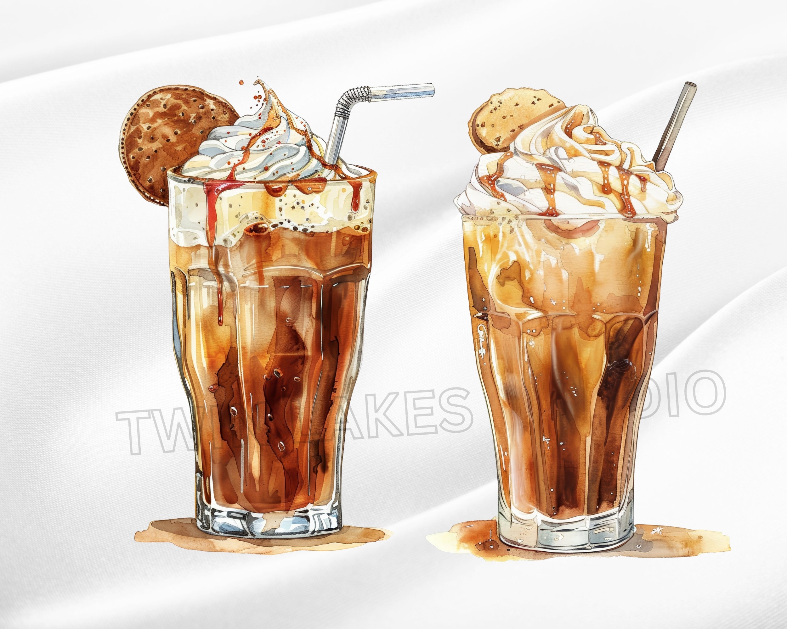 Vintage Watercolor Root Beer Float | Root Beer Soda | Clipart | Digital ...