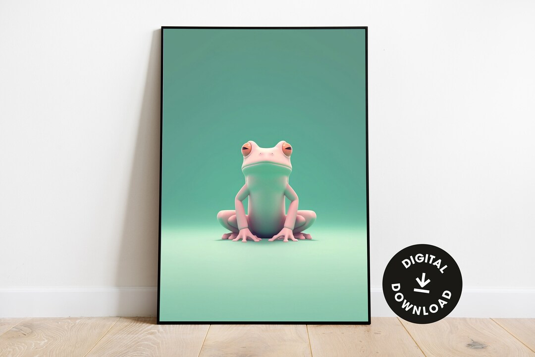 Minimalist Frog Poster, Animal Inspired Wall Art, Instant Digital ...