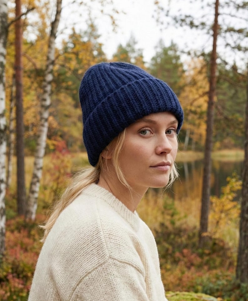 Easy Ribbed Beanie Knitting Pattern - Etsy
