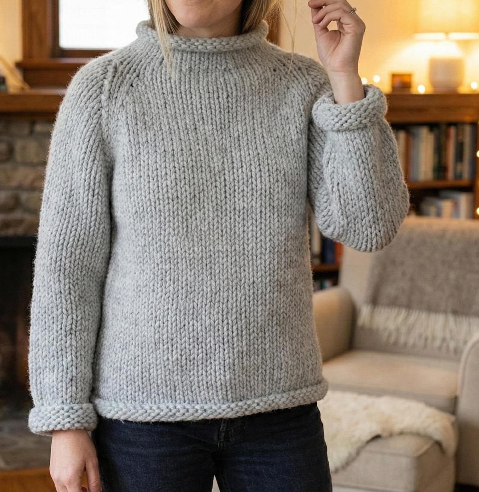 Easy Chunky Sweater Knitting Pattern | Beginner Raglan Pullover PDF - Etsy
