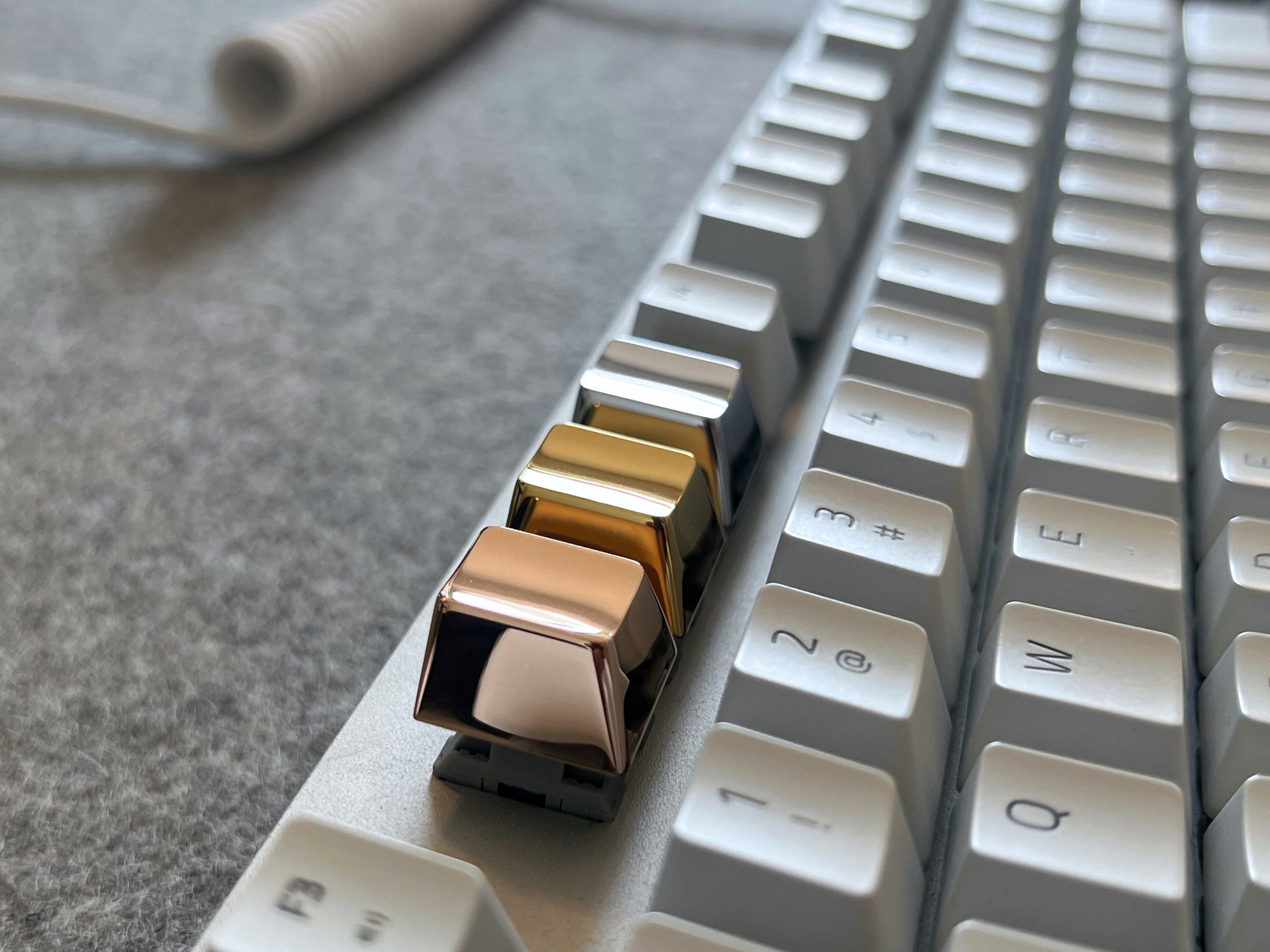 Gold, Silver Plated Keycaps for Keyboard Artisan Keycaps for Mechanical ...