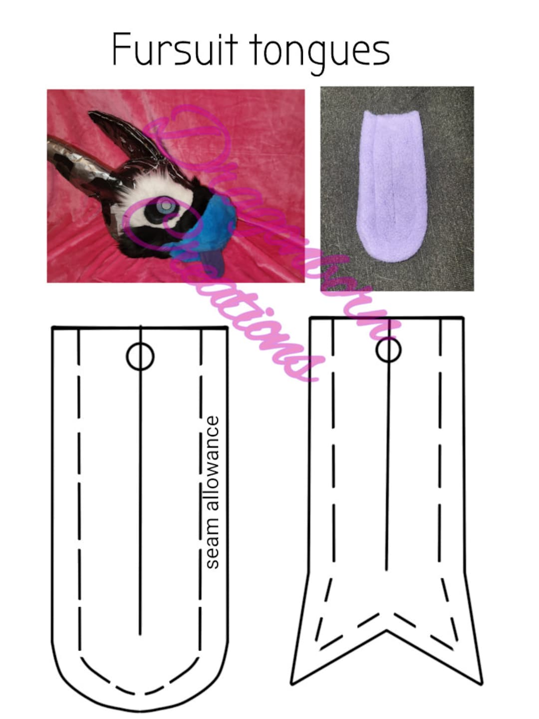 Fursuit Tongue Pattern for Sewing - Etsy