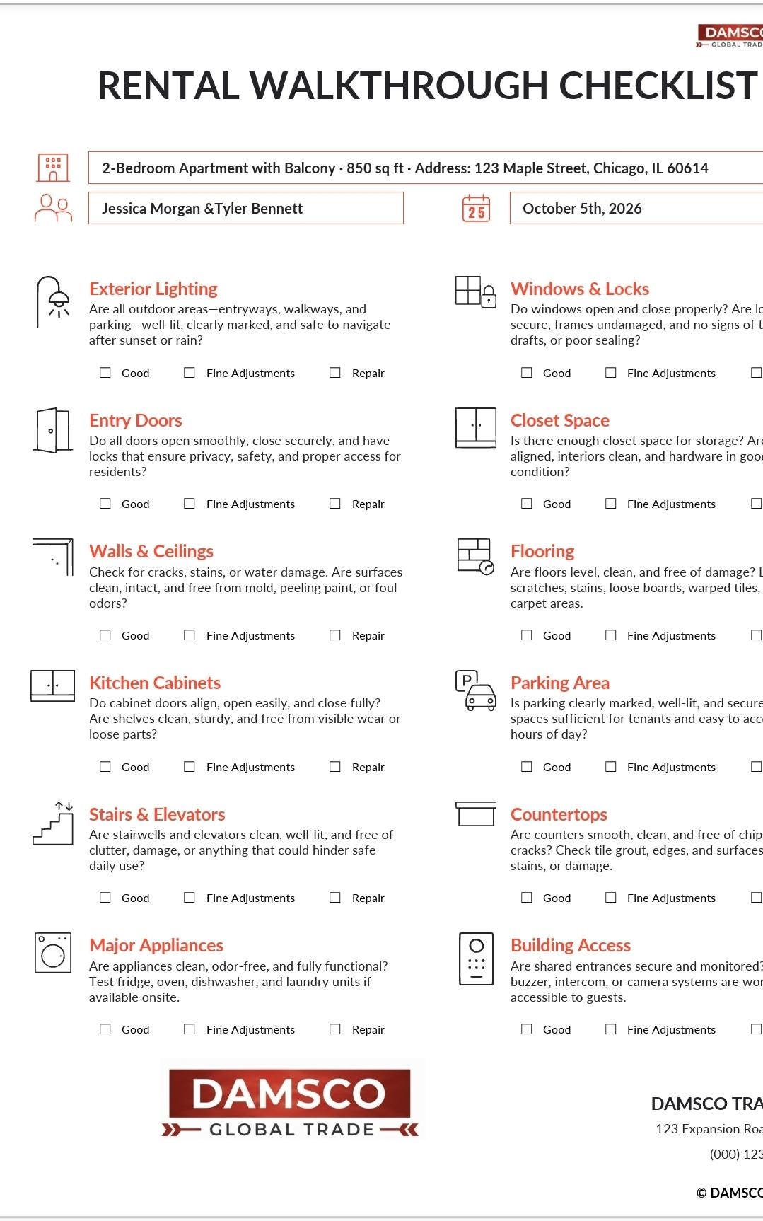 Rental Property Walk Through Checklist – Editable Move-in / Move-out ...