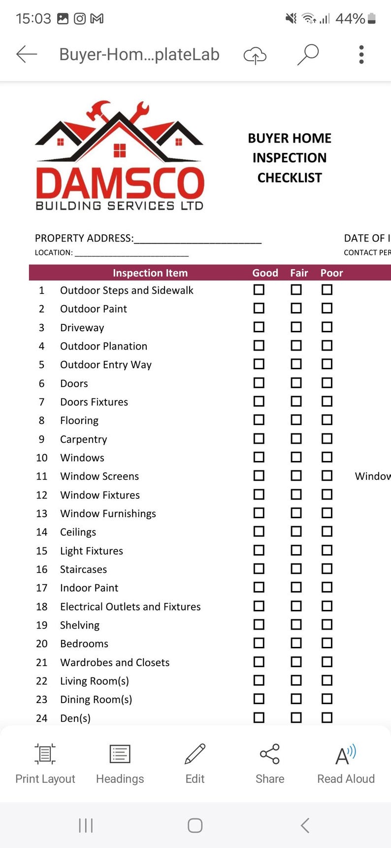 Checklist, Renovation,estimate Property Renovation Quote, Renovation ...