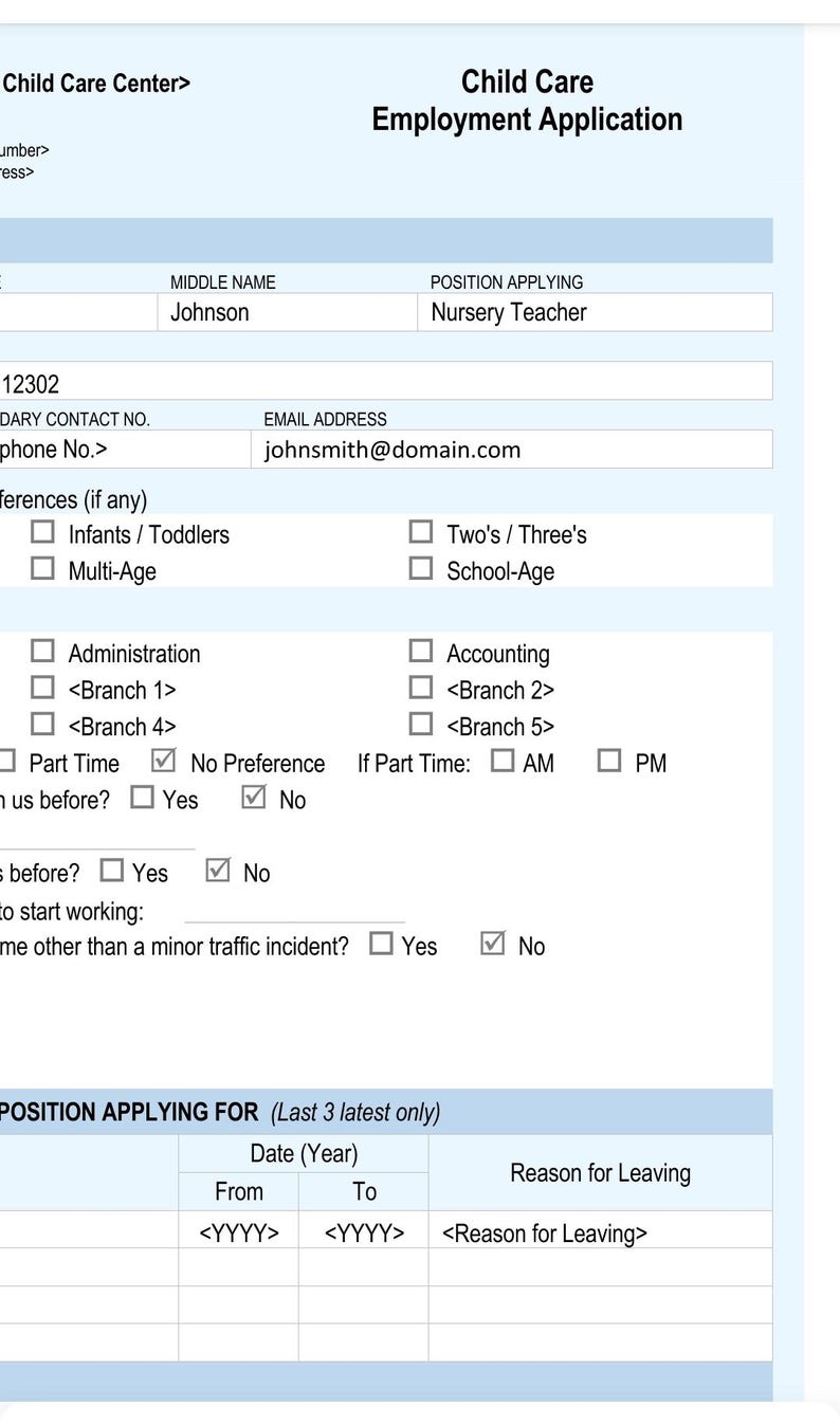 Child Care Forms Printable | Daycare Forms Bundle | Childcare Templates ...