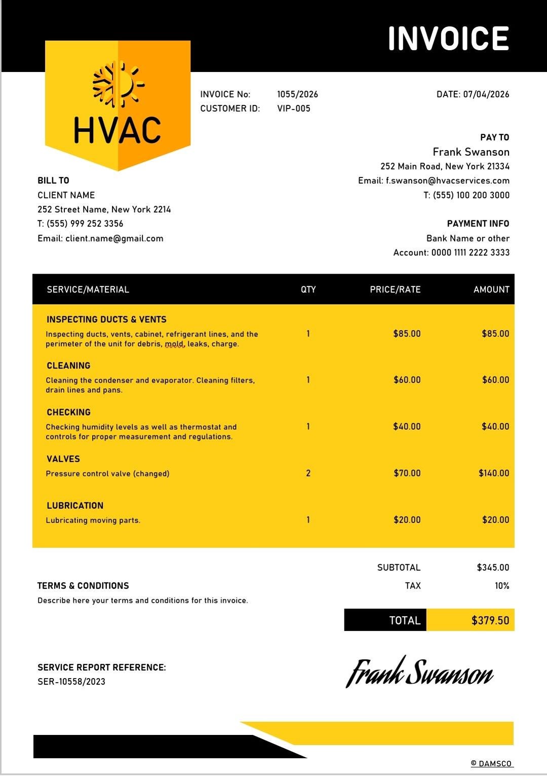 Heavy Vehicle Invoice Template | Truck & Machinery Billing | Printable ...